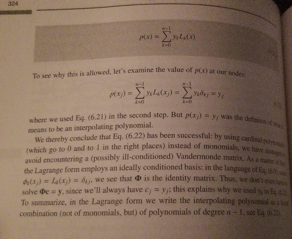 4. a) Implement Lagrange interpolation without the | Chegg.com