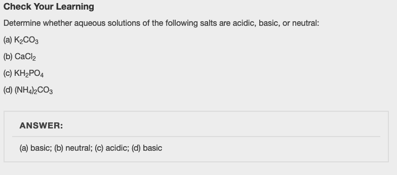 Solved Check Your Learning Determine whether aqueous | Chegg.com