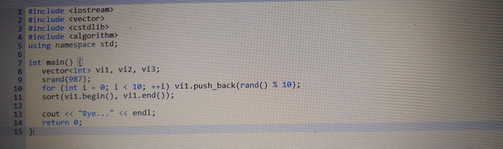 Solved The program shown below is to generate ten random | Chegg.com