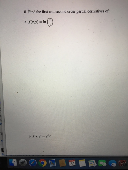 Solved Find the first and second order partial derivatives | Chegg.com