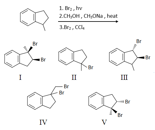 Solved 1. Br2, hv I II III Br IV V | Chegg.com
