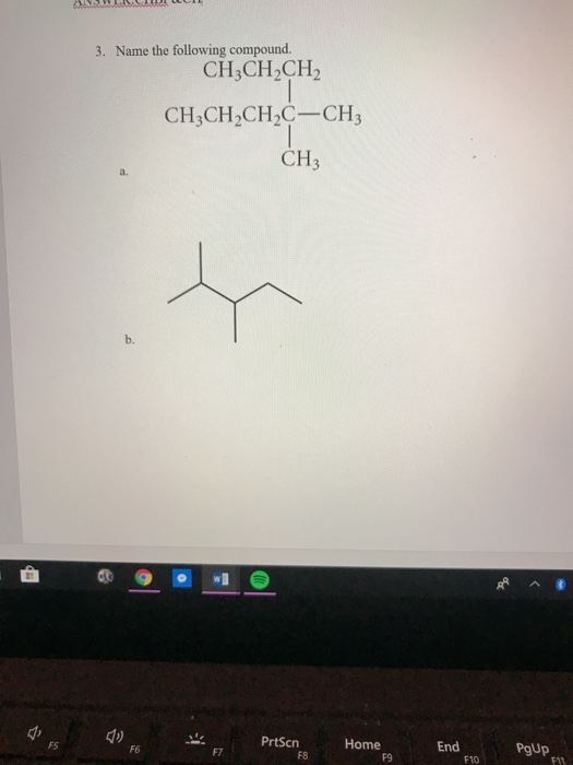 Solved 3. Name the following compound. CH CH2CH2 | Chegg.com