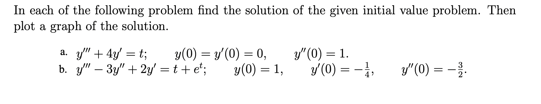 Solved In each of the following problem find the solution of | Chegg.com