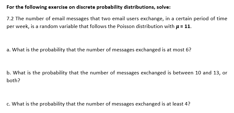 Solved For the following exercise on discrete probability | Chegg.com