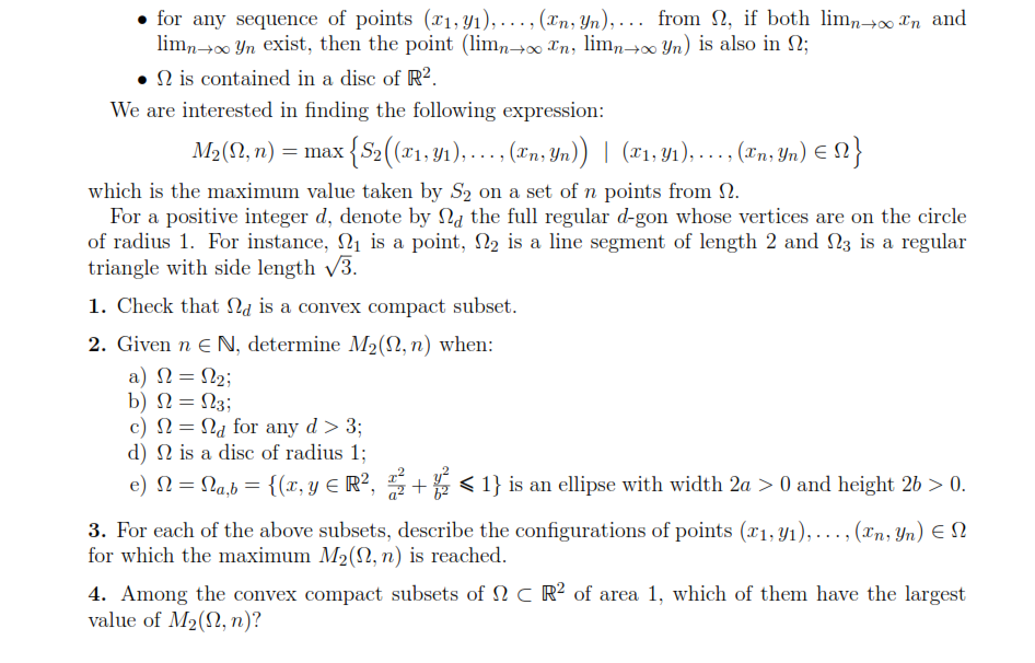 4 Maximizing Distances Consider The Euclidean Plane 4148