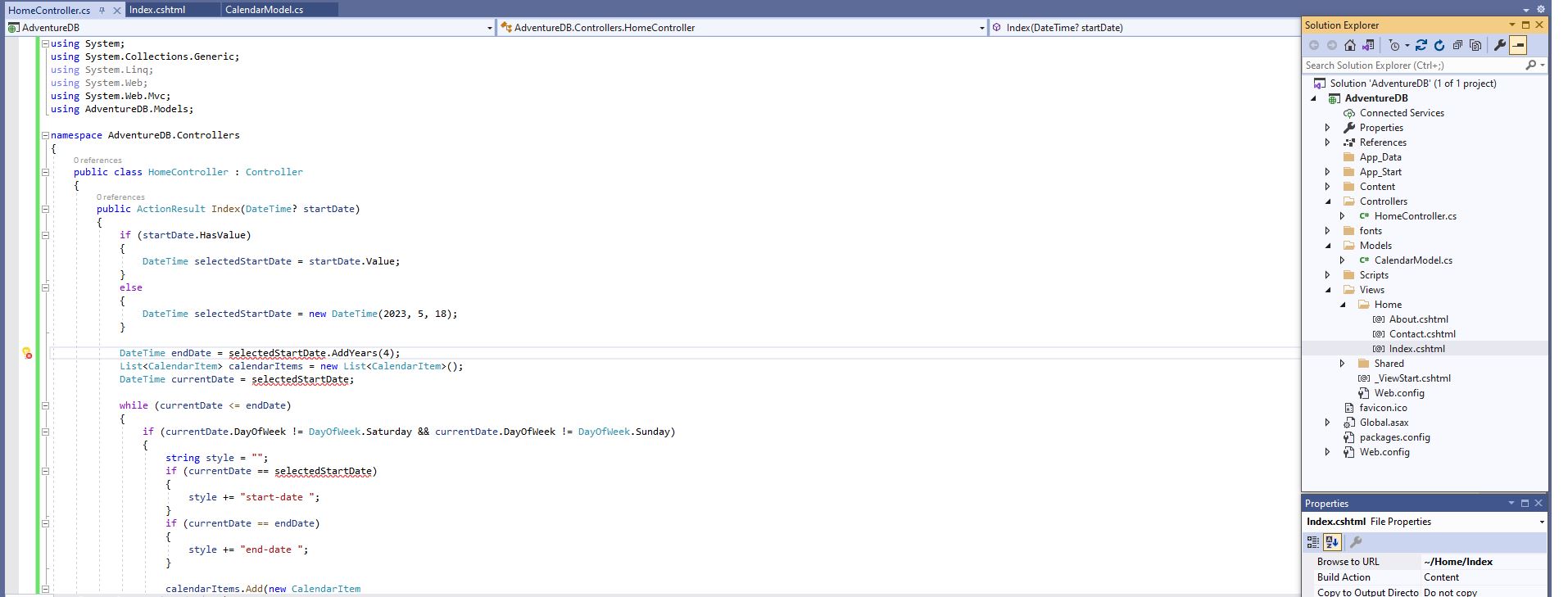 Solved Visual Studio 2019I was trying to create a calendar | Chegg.com