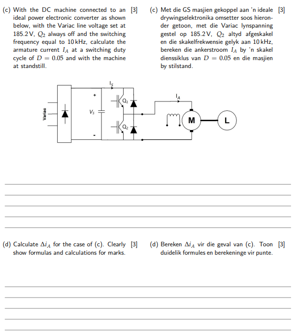 Solved Question 3: DC Machine and Drive Assuming a linear | Chegg.com