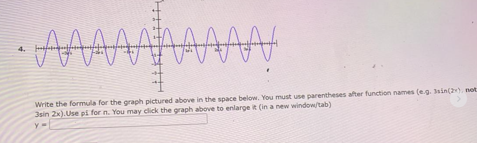 Solved Write the formula for the graph pictured above in the | Chegg.com