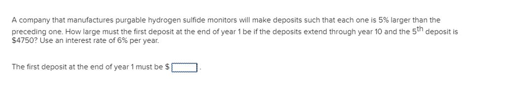 Solved A company that manufactures purgable hydrogen sulfide | Chegg.com