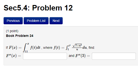 Solved Sec5.4: Problem 12 Previous Problem List Next (1 | Chegg.com