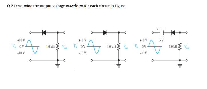 Solved Q2.Determine the output voltage waveform for each | Chegg.com