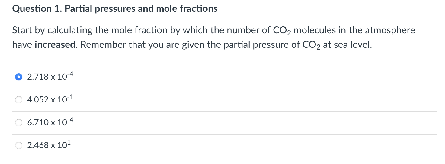 Solved Partial pressures, mole fractions, ideal gas law, and | Chegg.com