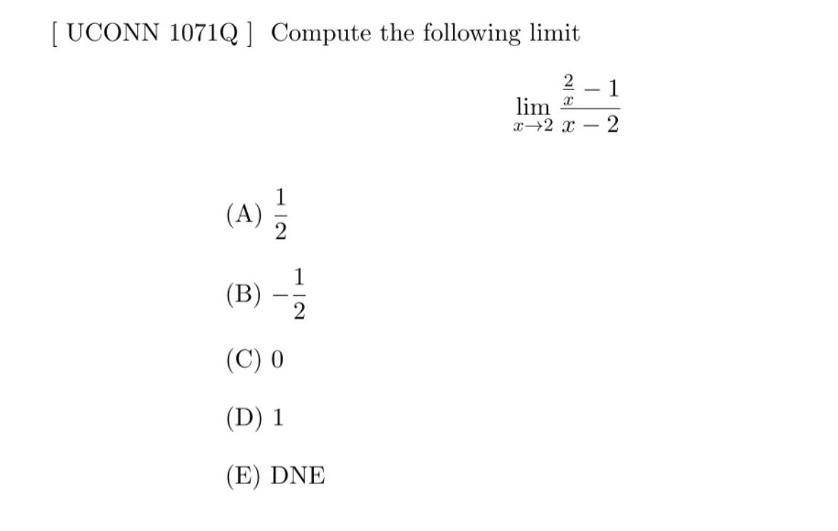 Solved [ UCONN 1071Q] Compute the following limit | Chegg.com