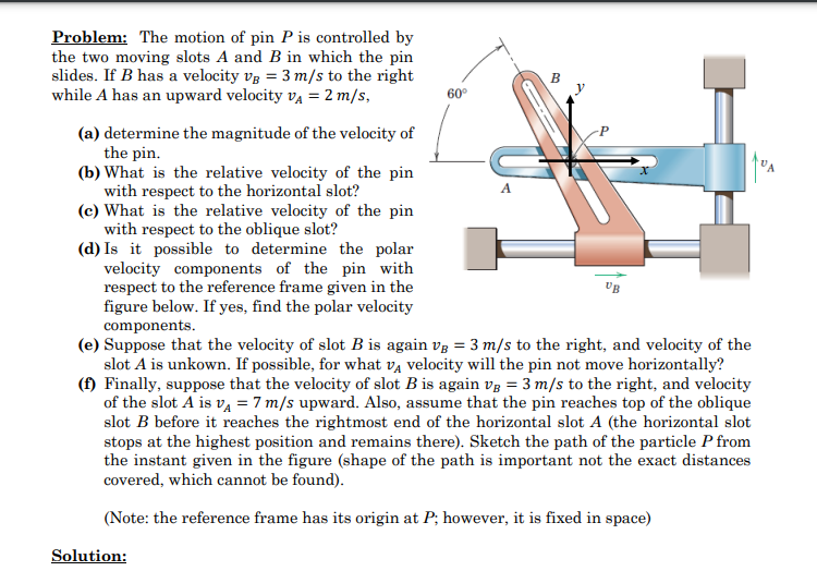Solved Problem: The motion of pin P is controlled by the two | Chegg.com