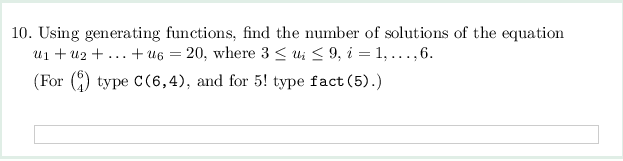 Solved 10. Using generating functions, find the number of | Chegg.com