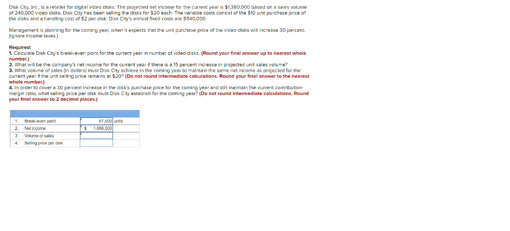 Solved Disk City. Inc., is a retailer for cigital video | Chegg.com