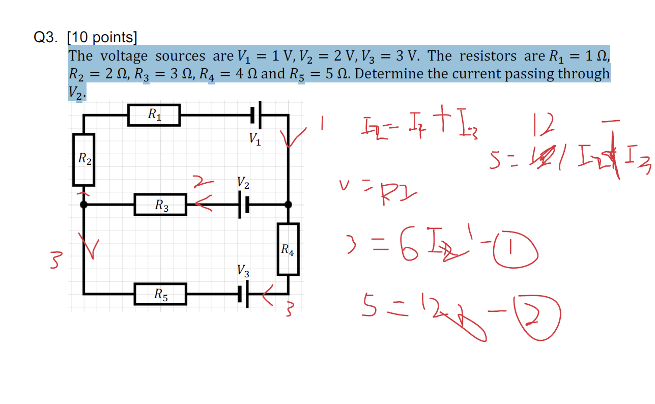 Solved Q3. [10 ﻿points]The voltage sources are | Chegg.com