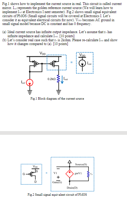 Solved Fig.1 shows how to implement the current source in | Chegg.com