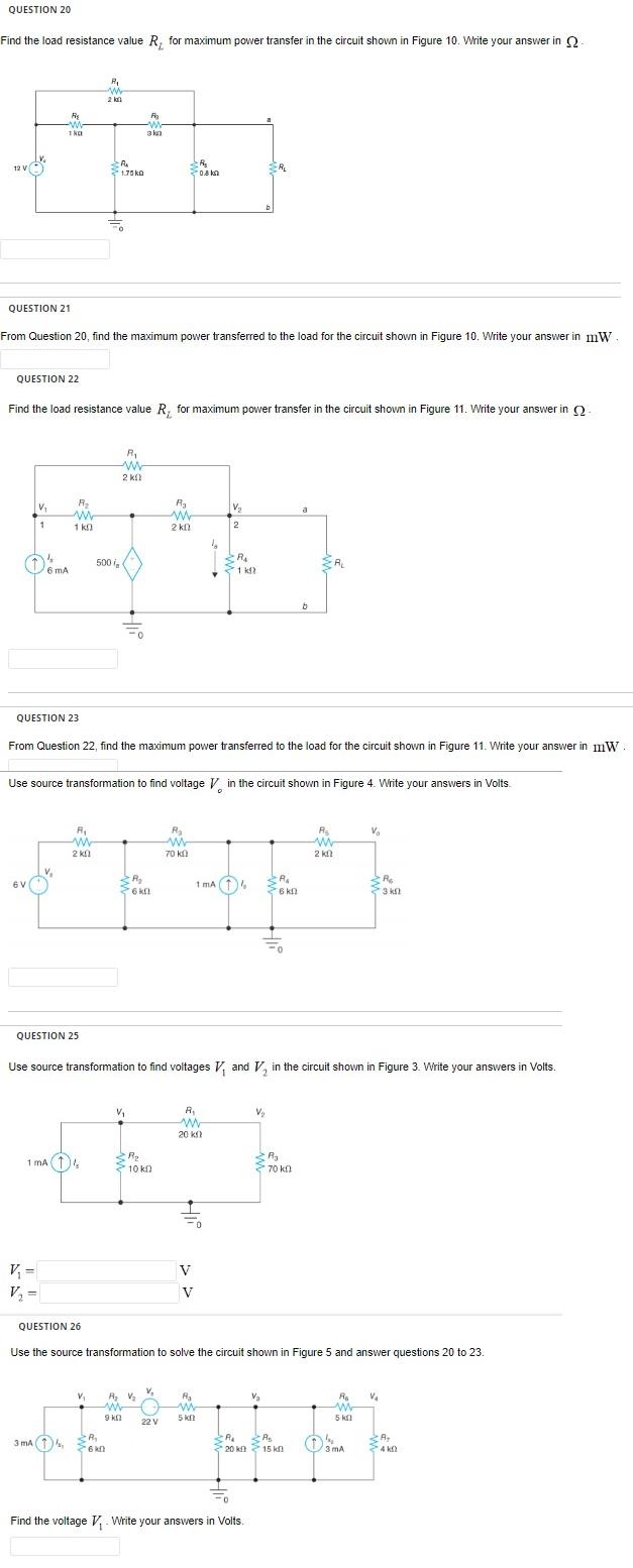 Solved QUESTION 20 Find the load resistance value RL for | Chegg.com