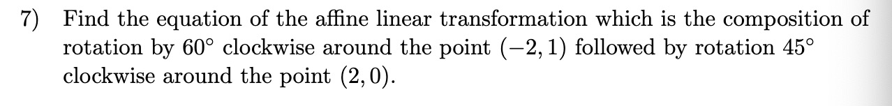 Solved Find the equation of the affine linear transformation | Chegg.com