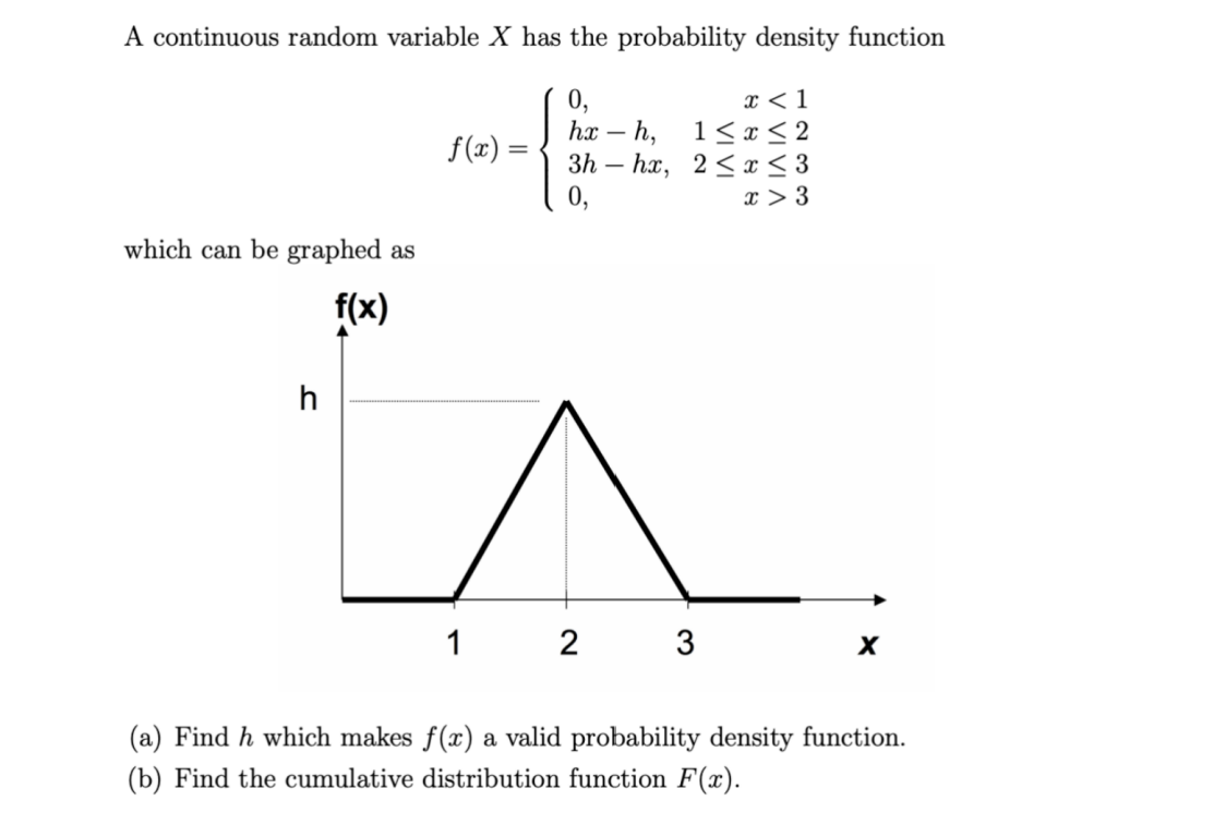 Solved A continuous random variable X has the probability | Chegg.com