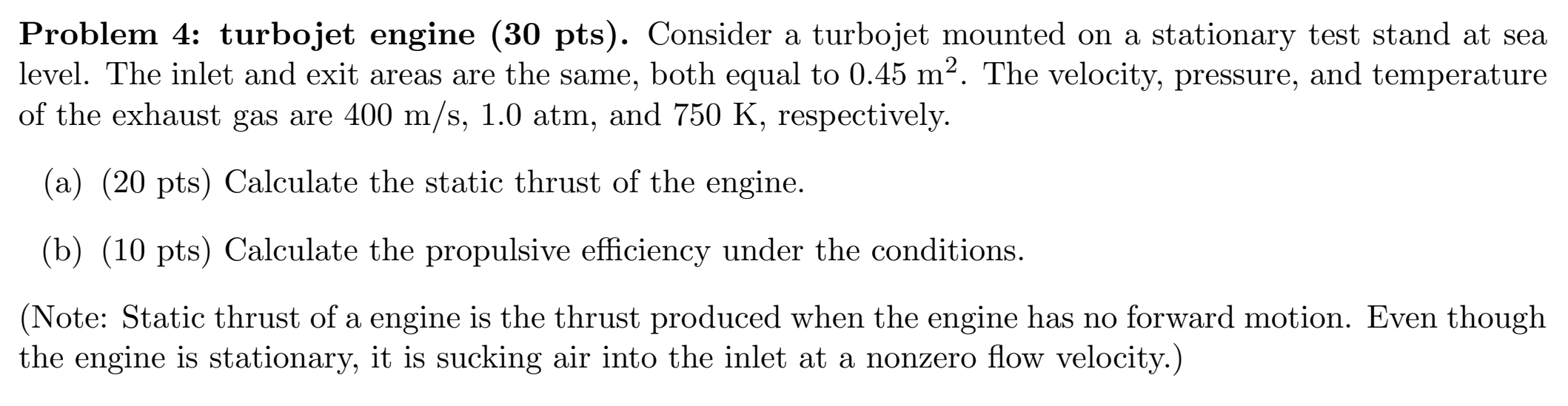 Solved Problem 4 Turbojet Engine 