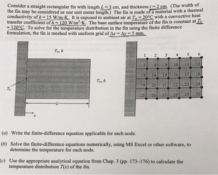 Solved Consider a straight rectangular fin with length L = 3 | Chegg.com