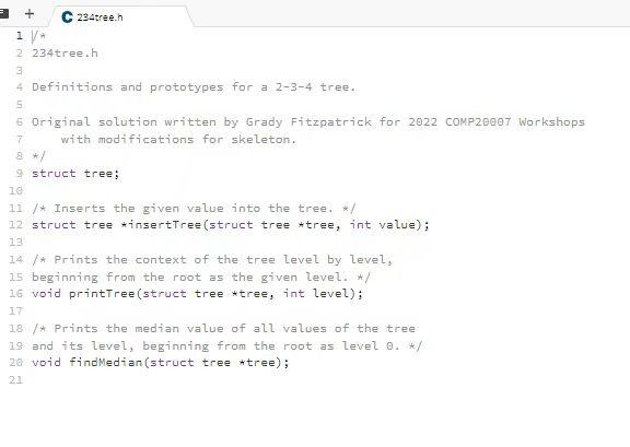 Solved Problem 2: Finding the Median in a 2-3-4 Tree This | Chegg.com