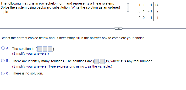 Solved The following matrix is in row-echelon form and | Chegg.com