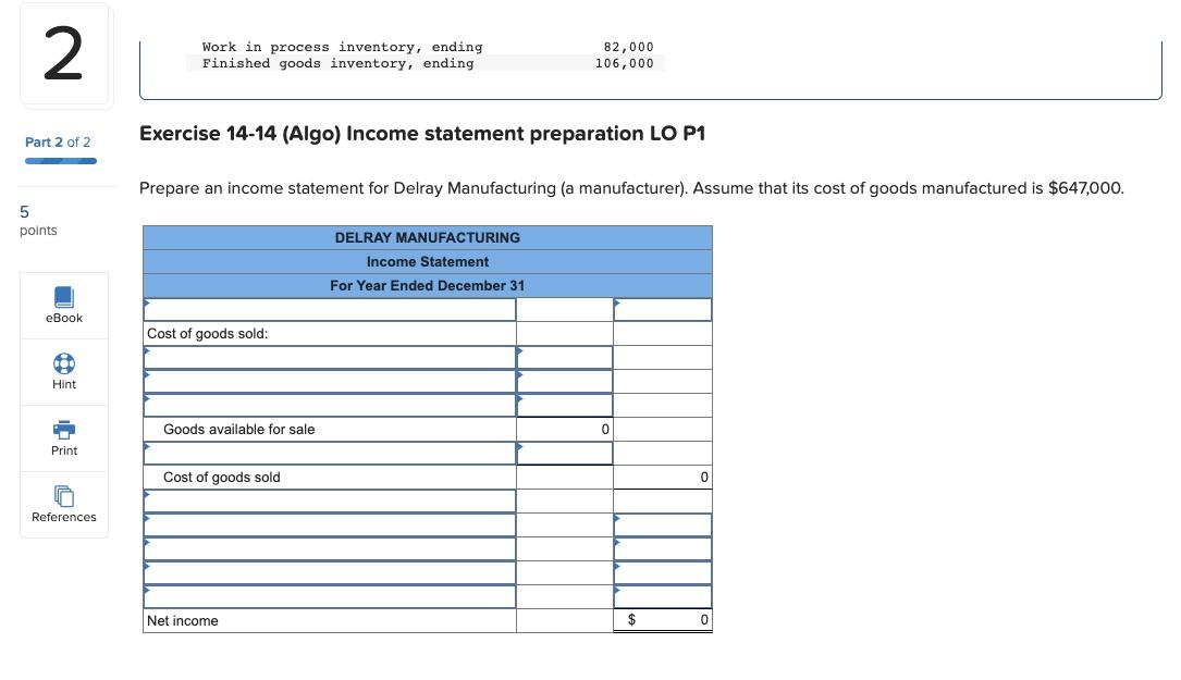 Solved Part 1 of 2 - 5 points eBook 101 Hint Print ច | Chegg.com