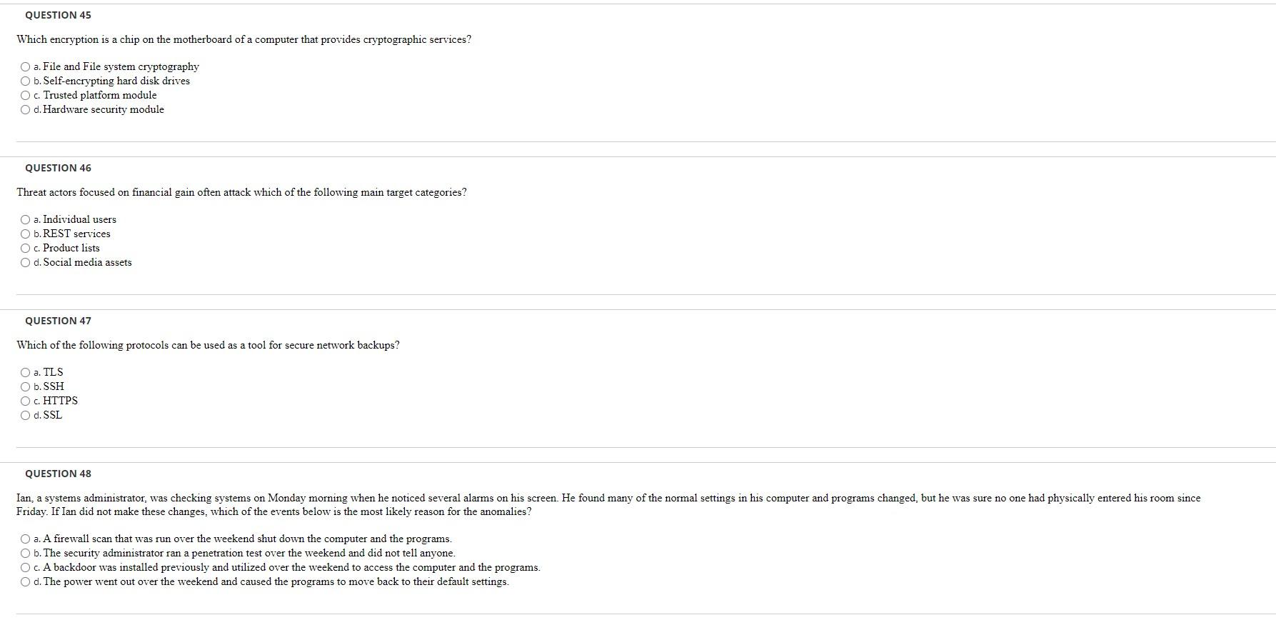 Solved QUESTION 40 Which encryption device you can use that | Chegg.com