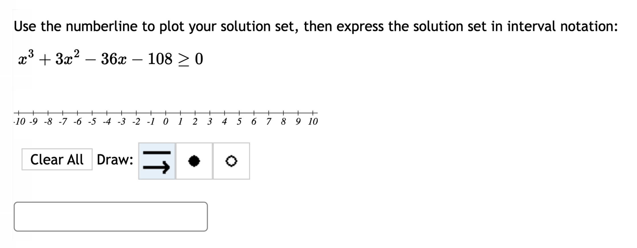 Solved Use the numberline to plot your solution set, then | Chegg.com