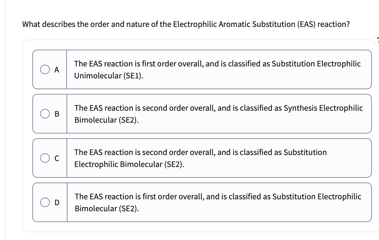Solved What describes the order and nature of the | Chegg.com