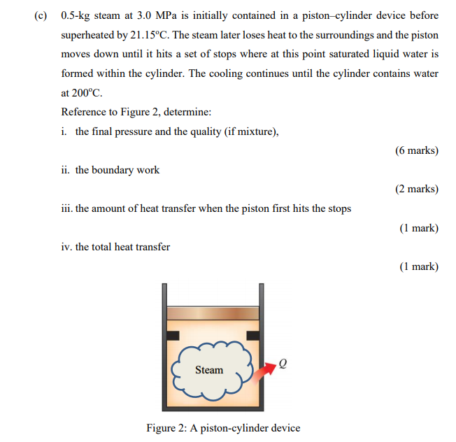 Solved 0.5-kg steam at 3.0 MPa is initially contained in a | Chegg.com