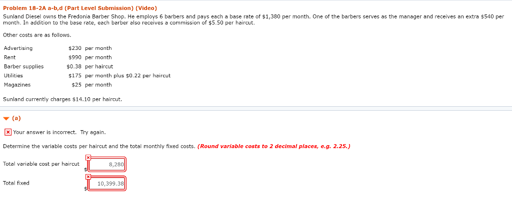 Solved Problem 18-2A a-b,d (Part Level Submission) (Video) | Chegg.com