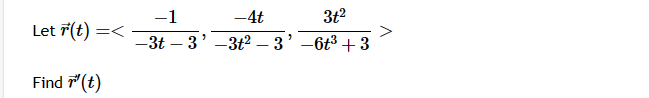 Solved Let vec(r)(t)= Find | Chegg.com