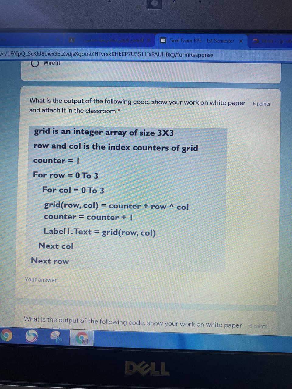 Solved IE Final Exam PPE - 1st Semester X | Chegg.com