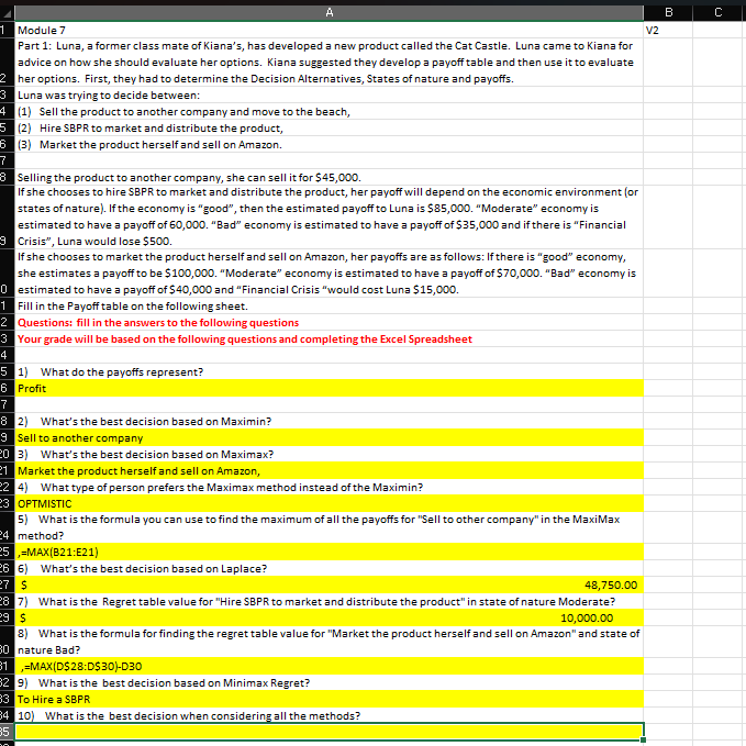 Solved A C 1 Module 7 V2 Part 1: Luna, a former class mate | Chegg.com