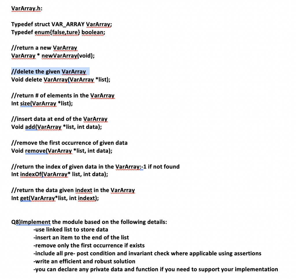 Solved Vararrayh Typedef Struct Var Array Vararray Typedef 8222
