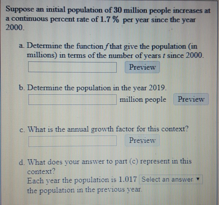 Solved Suppose an initial population of 30 million people | Chegg.com