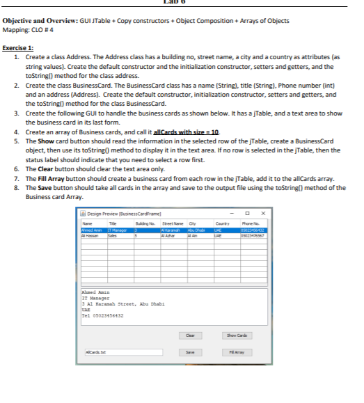 LADO Objective and Overview: GUIJTable + Copy | Chegg.com