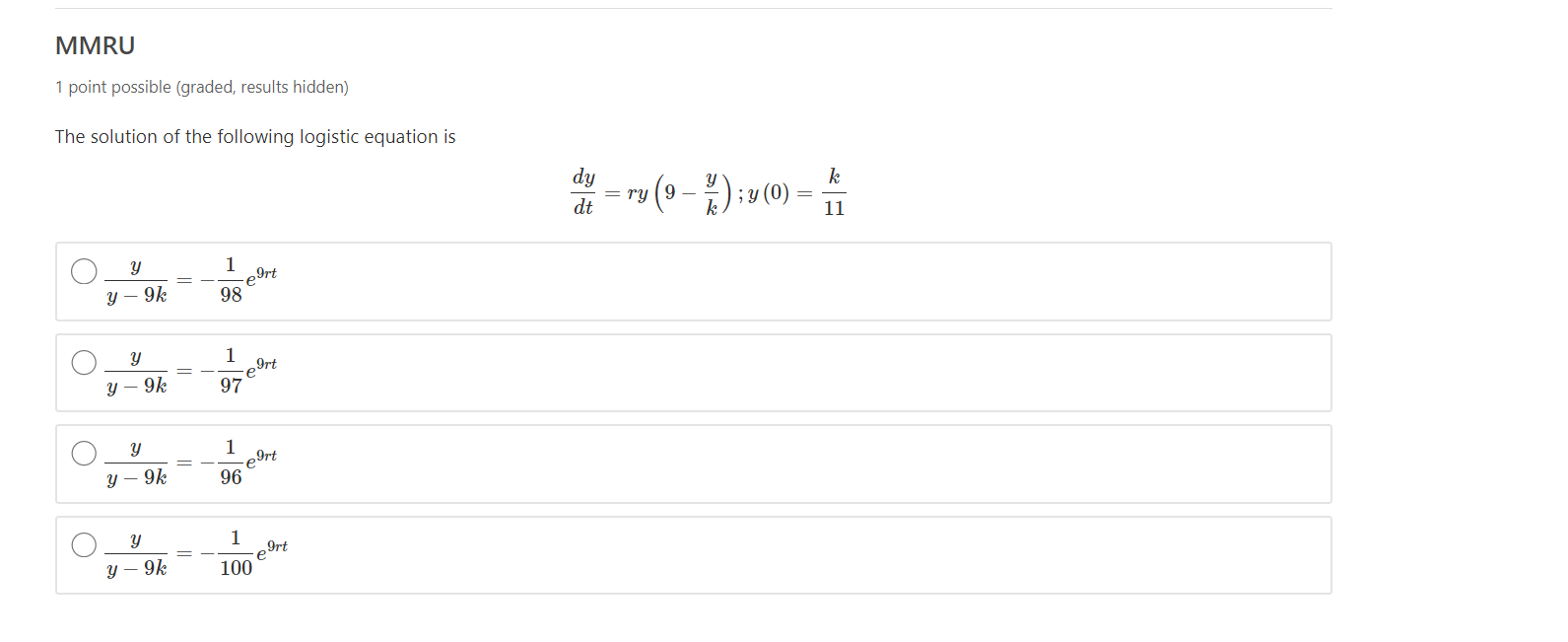 Solved MMRU 1 point possible (graded, results hidden) The | Chegg.com