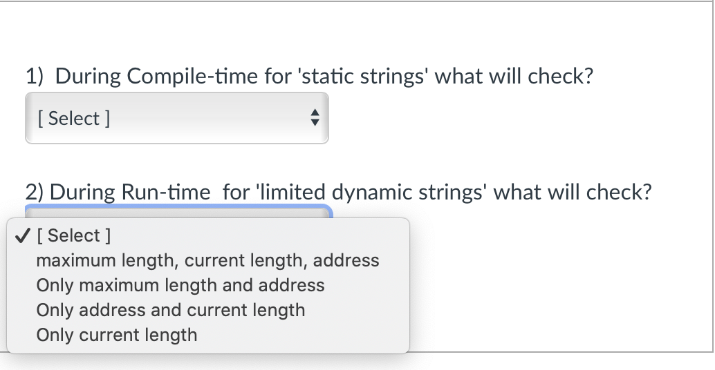Solved 1) During Compile-time for 'static strings' what will | Chegg.com