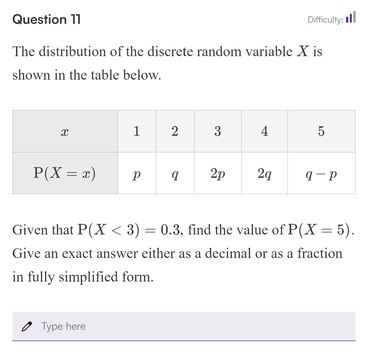 Solved The distribution of the discrete random variable X is | Chegg.com