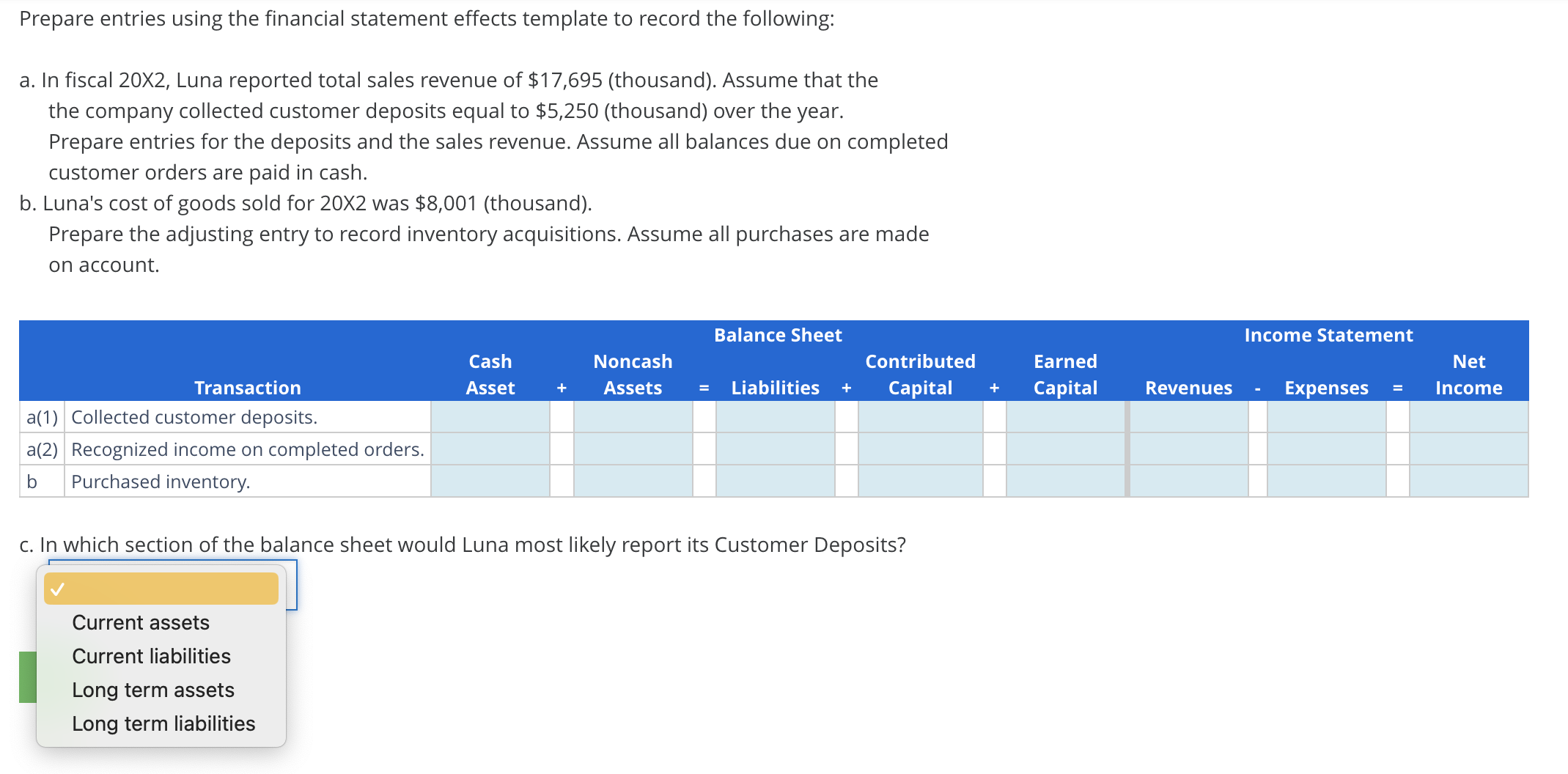 Solved Inferring Transactions from Financial Statements | Chegg.com