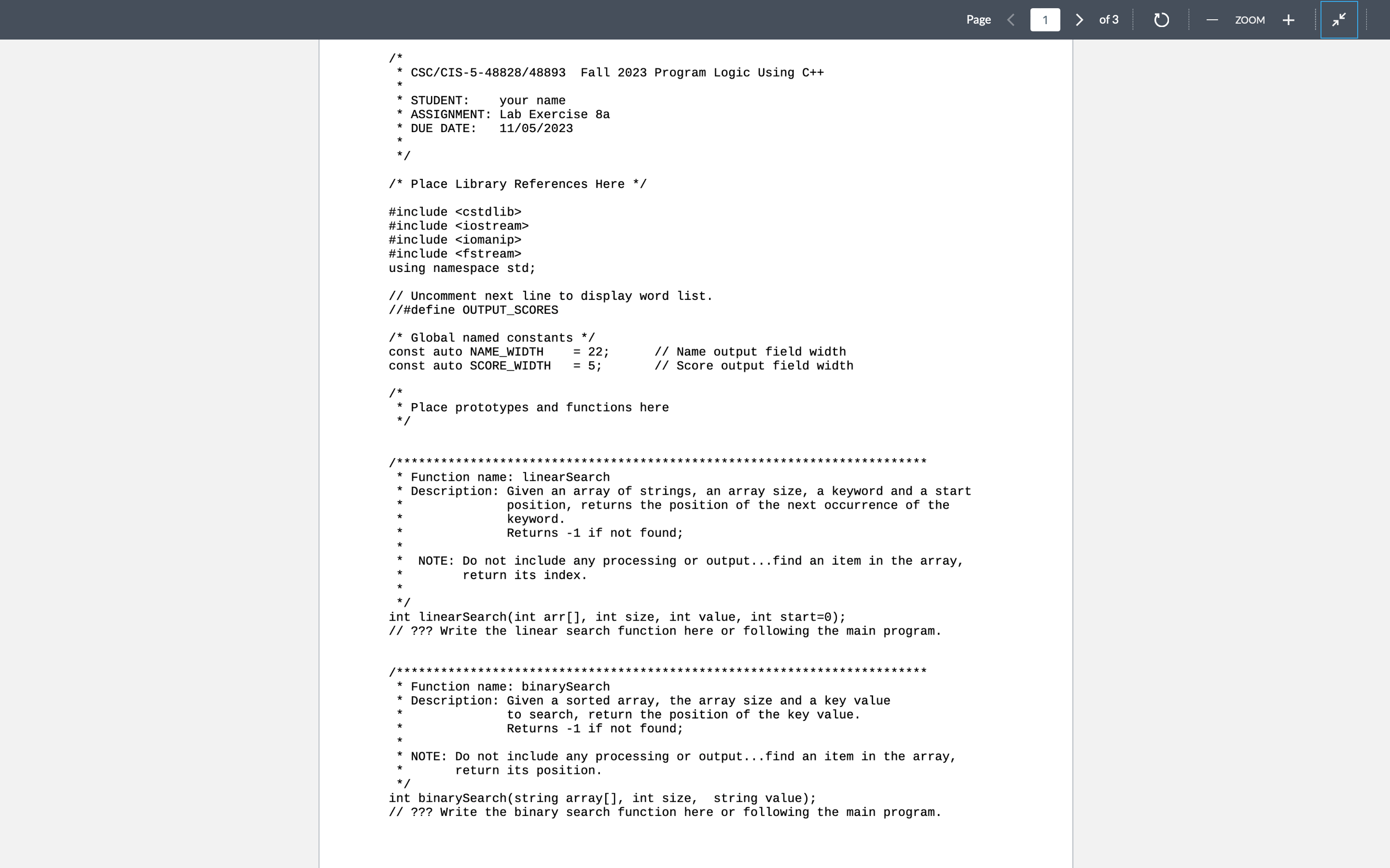 Solved Write functions to search parallel arrays for names | Chegg.com