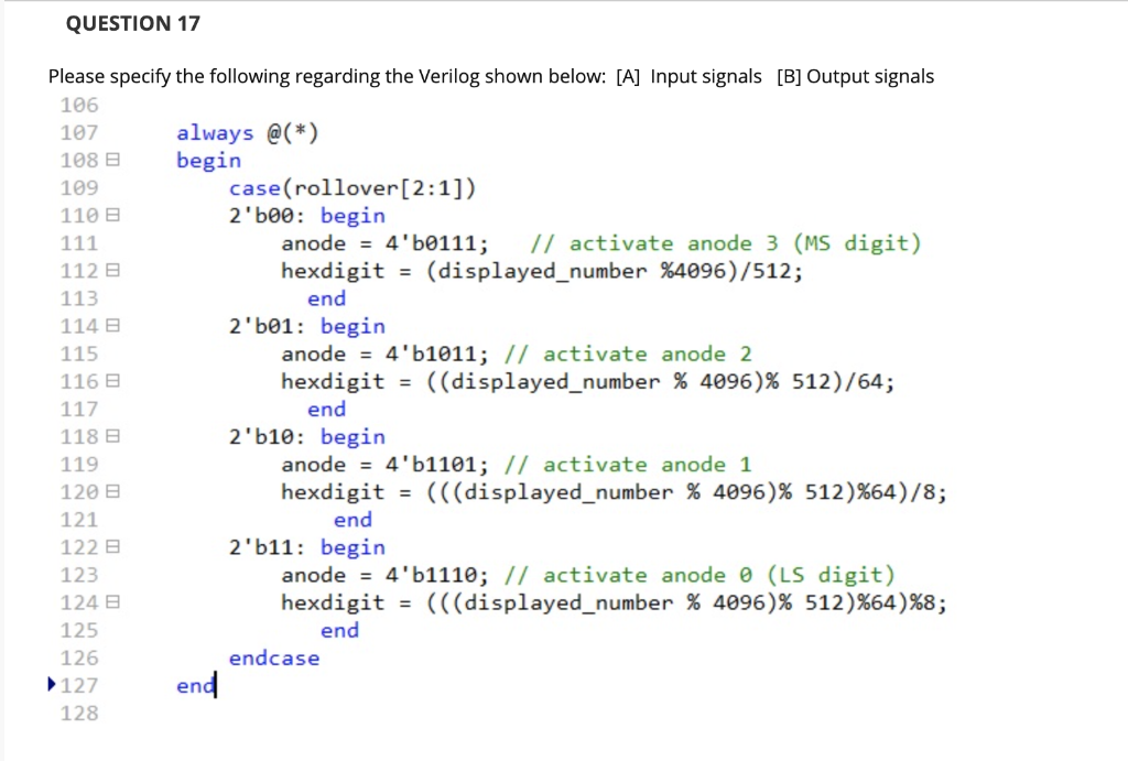 Solved QUESTION 17 Please specify the following regarding | Chegg.com