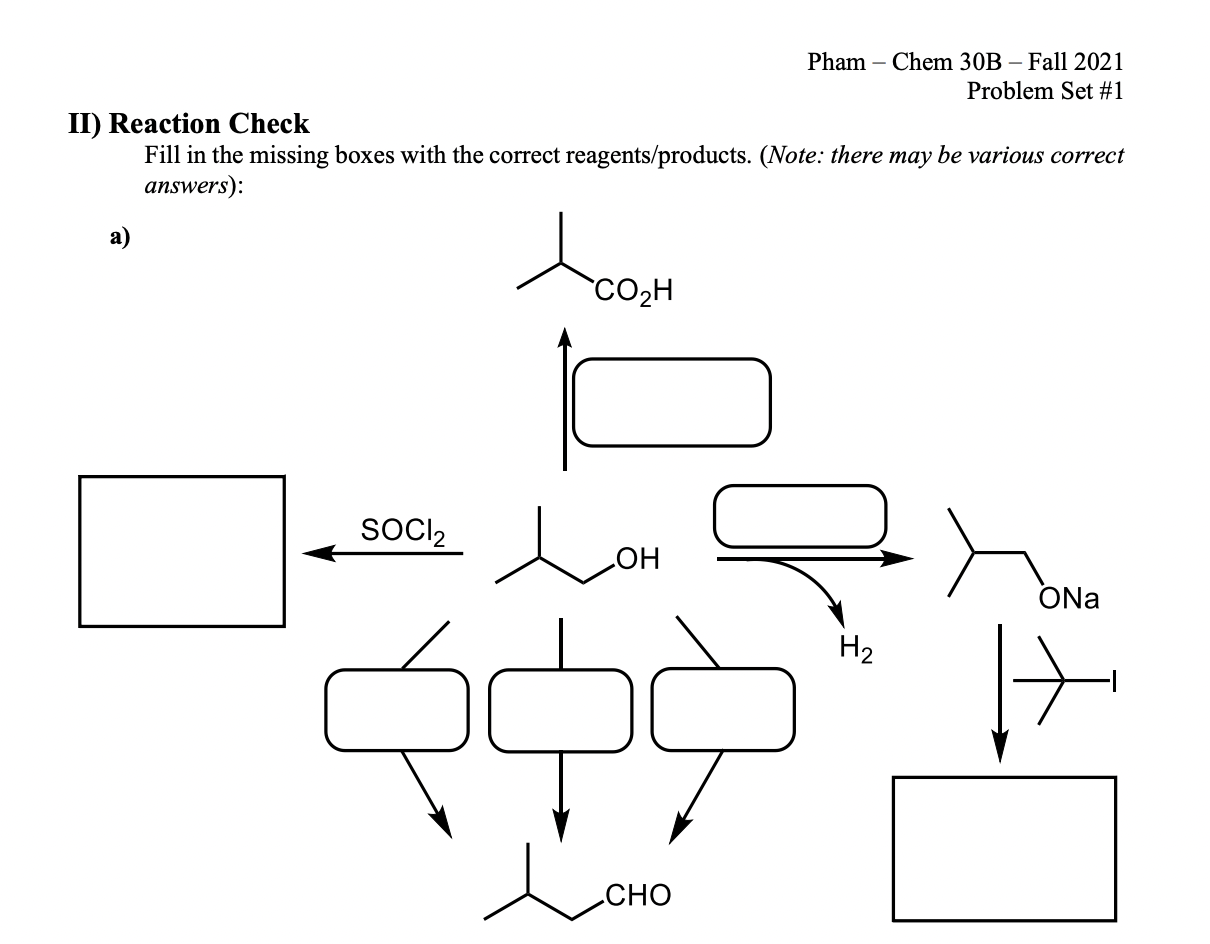 Solved Pham - Chem 30B - Fall 2021 Problem Set #1 II) | Chegg.com