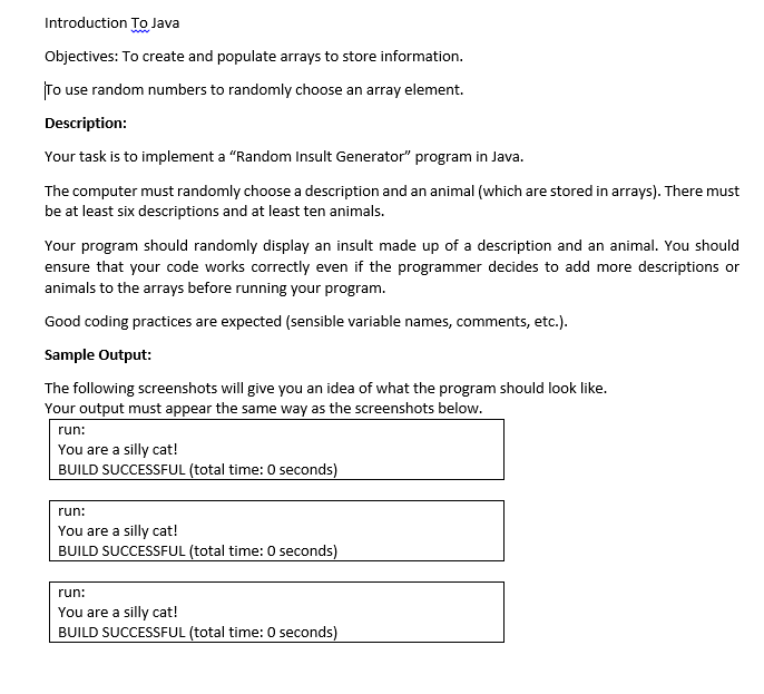 Solved Introduction To Java Objectives To Create And 7104