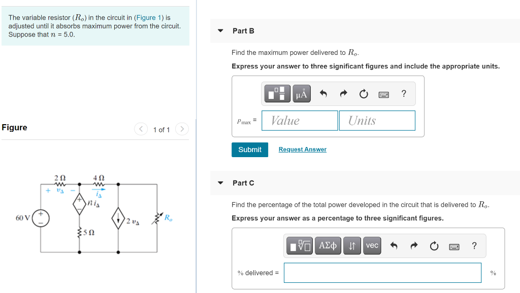 Solved The variable resistor (R.) in the circuit in (Figure | Chegg.com